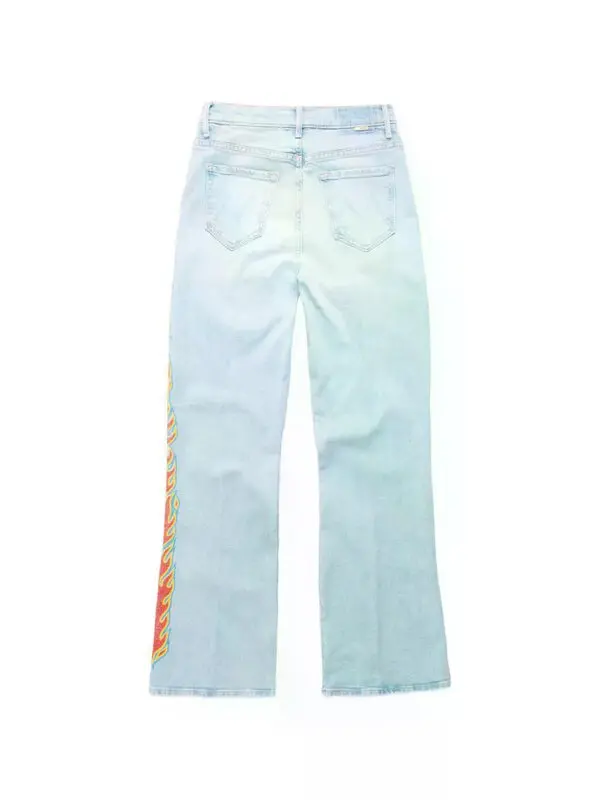 MOTHER The Saloon Sneak Flame-print Jeans
