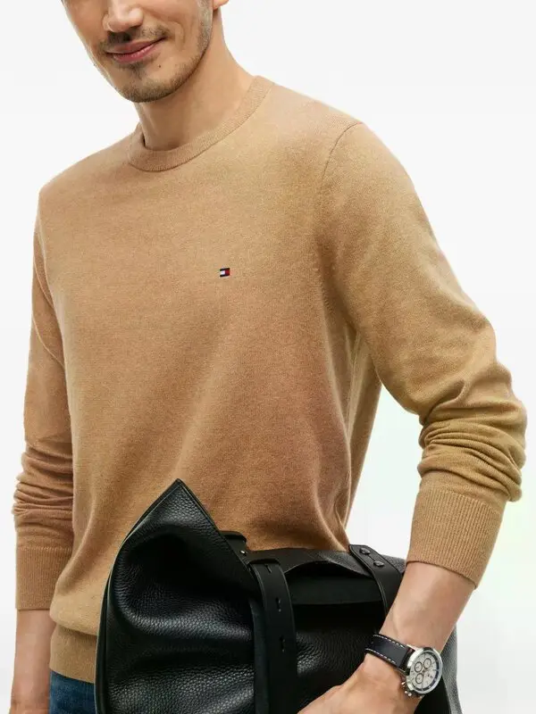 Tommy Hilfiger Logo-embroidered Crew-neck Sweater