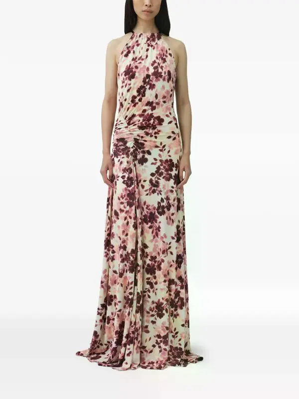 Simkhai Cerin Floral-print Draped Maxi Dress