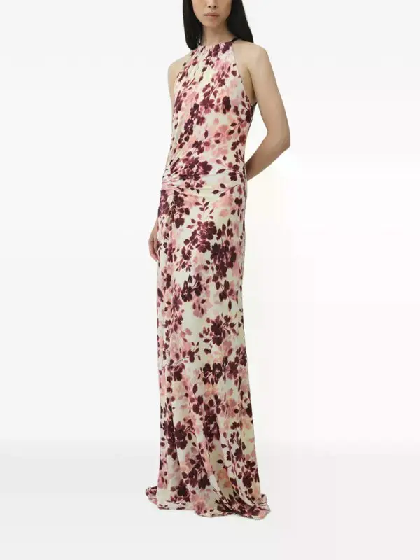 Simkhai Cerin Floral-print Draped Maxi Dress