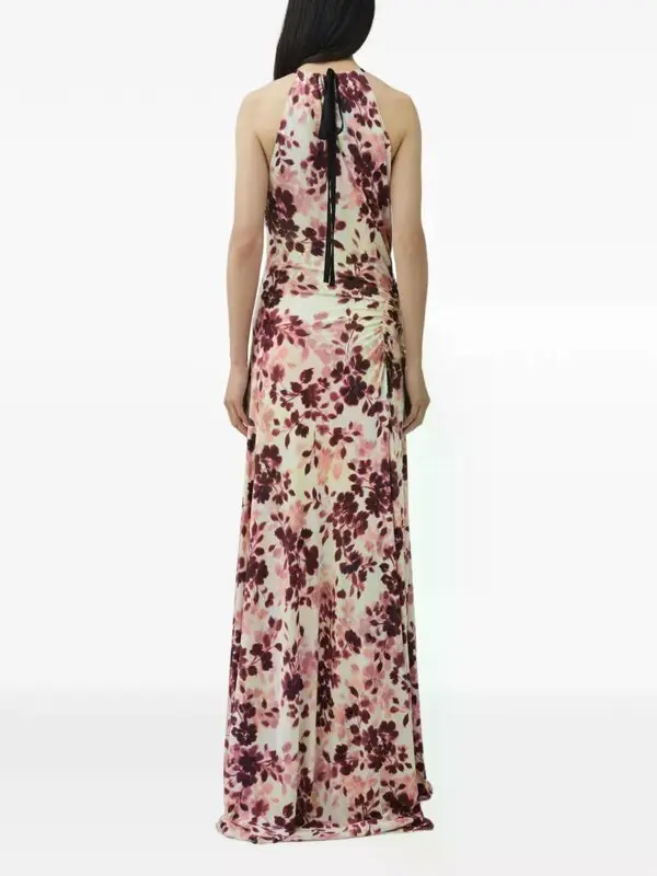 Simkhai Cerin Floral-print Draped Maxi Dress
