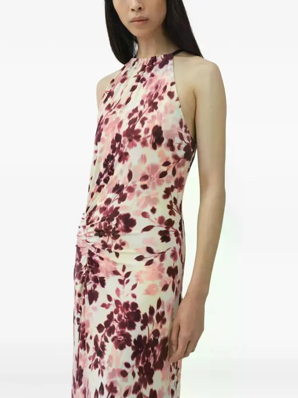 Simkhai Cerin Floral-print Draped Maxi Dress