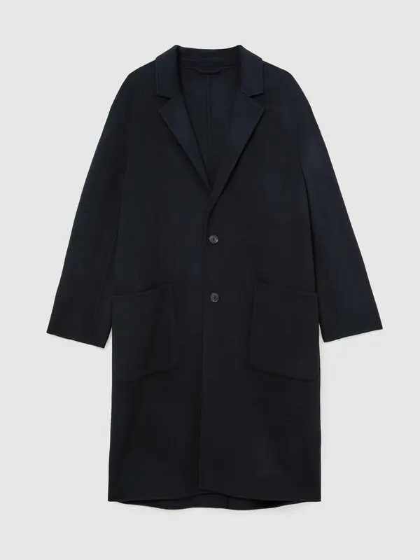 REISS Eclipse Wool-blend Blindseam Relaxed-fit Coat - Navy