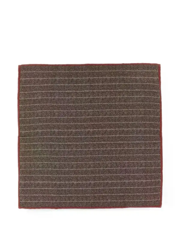 Brunello Cucinelli Pinstripe-pattern Pocket Square - Brown