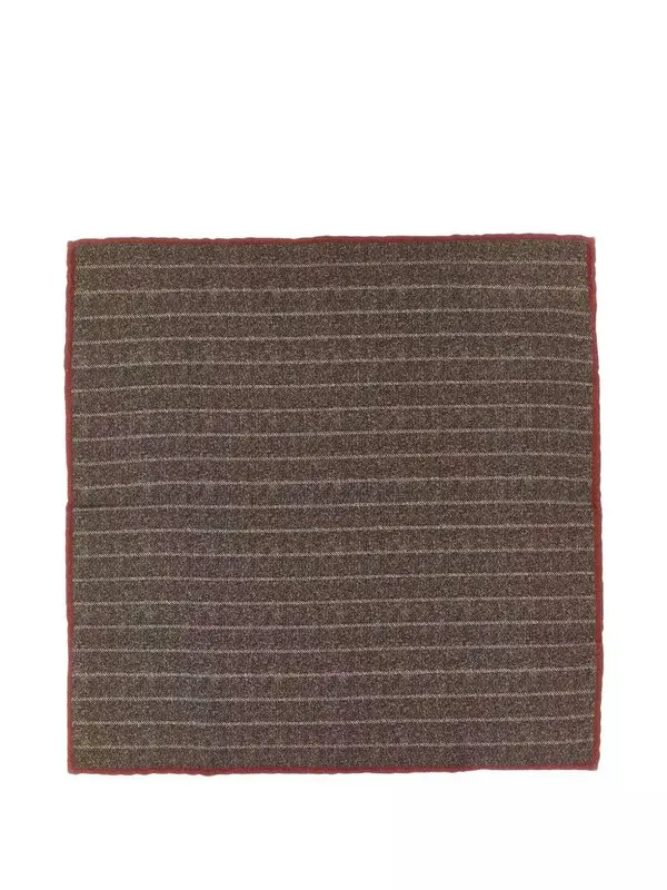 Brunello Cucinelli Pinstripe-pattern Pocket Square - Brown