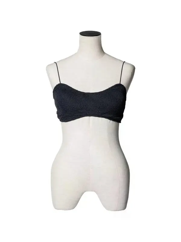 MULLER OF YOSHIOKUBO Bumpy Shirred Bikini Top - Black