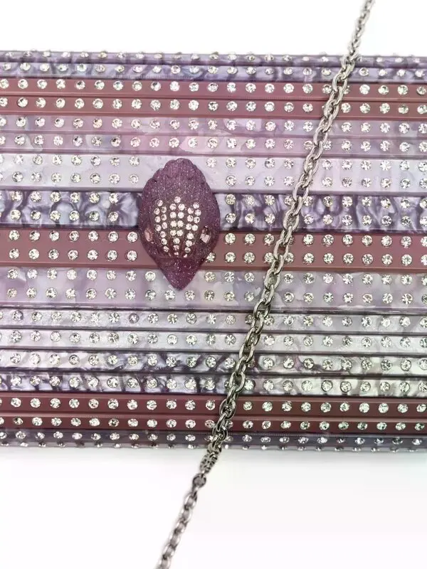 Kurt Geiger Eagle Crystal-embellished Clutch Bag - Purple