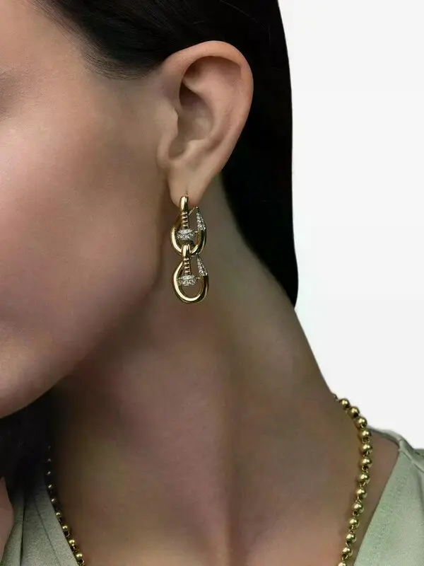David Webb Double Bent Nail Diamond Earrings