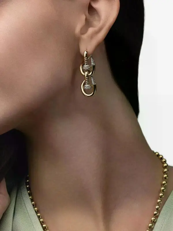 David Webb Double Bent Nail Diamond Earrings
