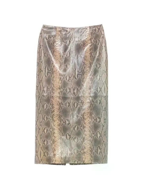 DUCIE Chloe Python-print Midi Skirt