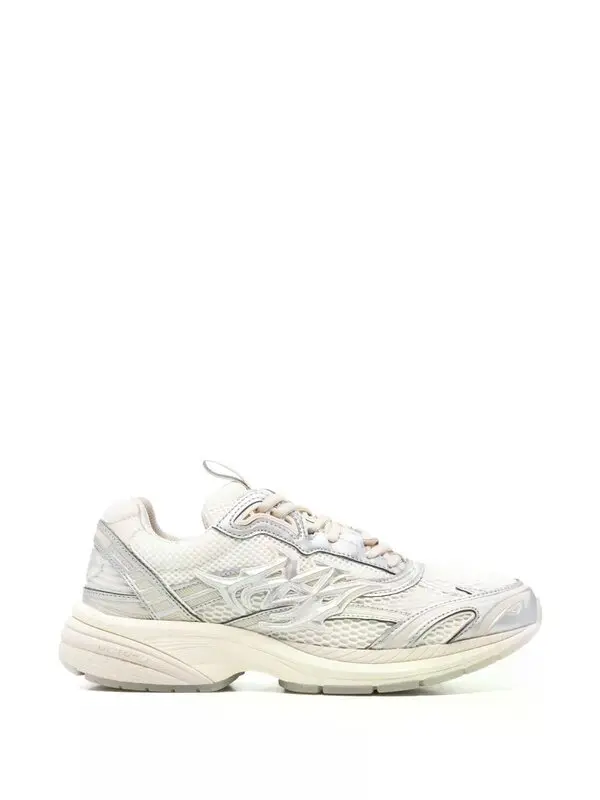Amiri M-tech Metallic Leather Sneakers - White