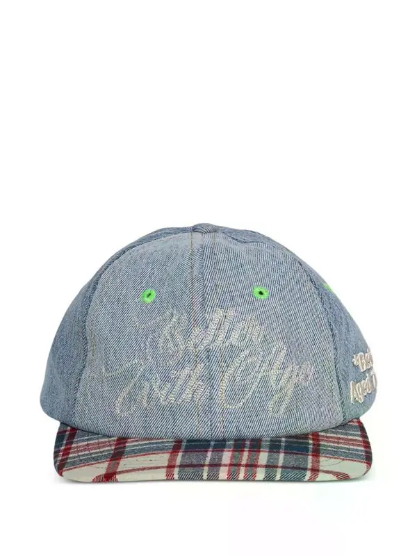 BETTER WITH AGE Heritage Denim Plaid Cap - Blue