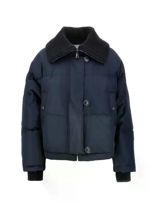Max Mara Water-repellent Technical Twill Down Jacket Navy - Blue