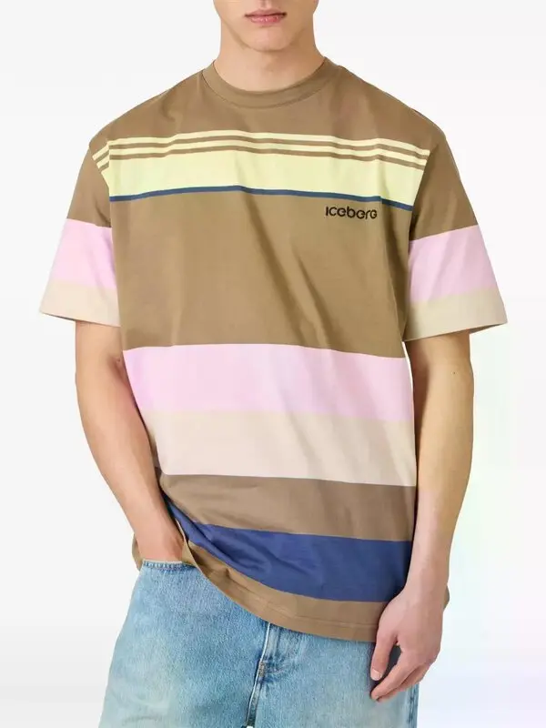 Iceberg Striped Logo-embroidered T-shirt