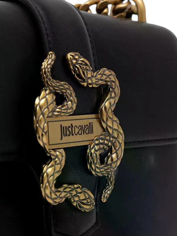 Just Cavalli Snake-plaque Chain-strap Shoulder Bag