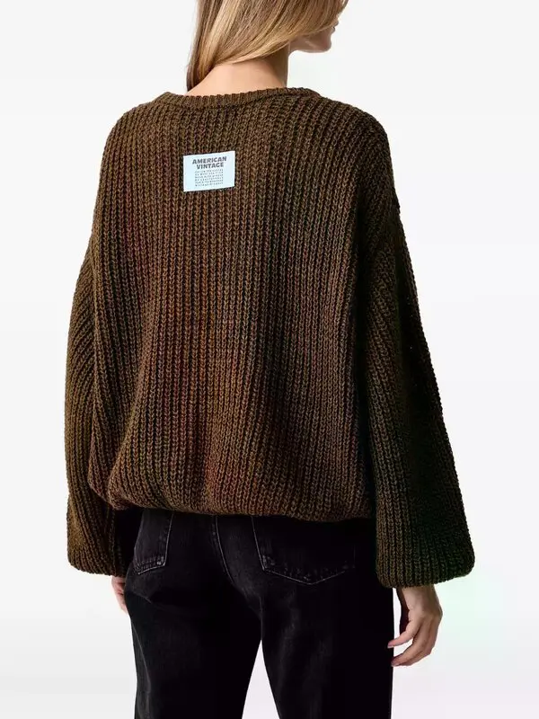 American Vintage Ribbed-knit Logo-patch Sweater