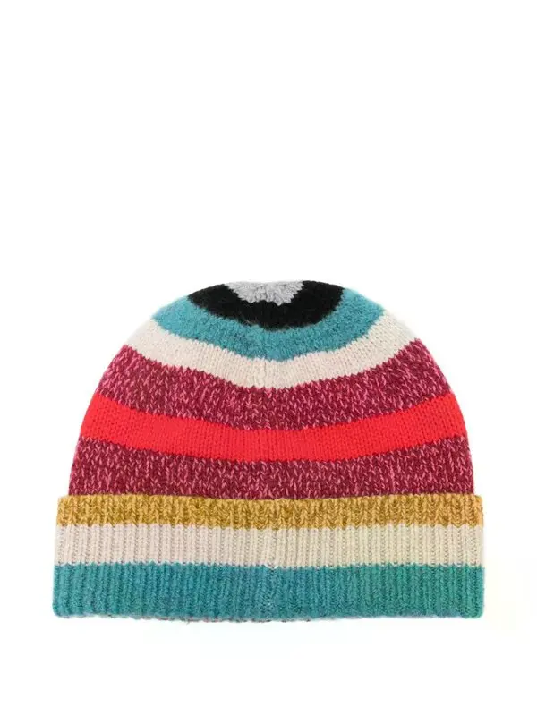 Paul Smith Striped-knit Beanie Hat - Red