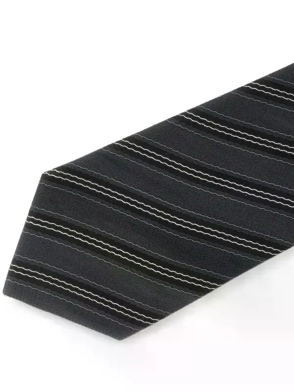 Saint Laurent Striped-tie In Silk Jacquard
