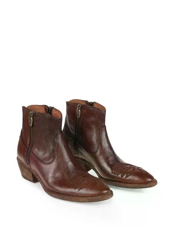 FAUZIAN JEUNESSE Embroidered Leather Cowboy Boots