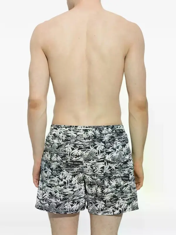 Palm Angels Palm-print Drawstring Swim Shorts