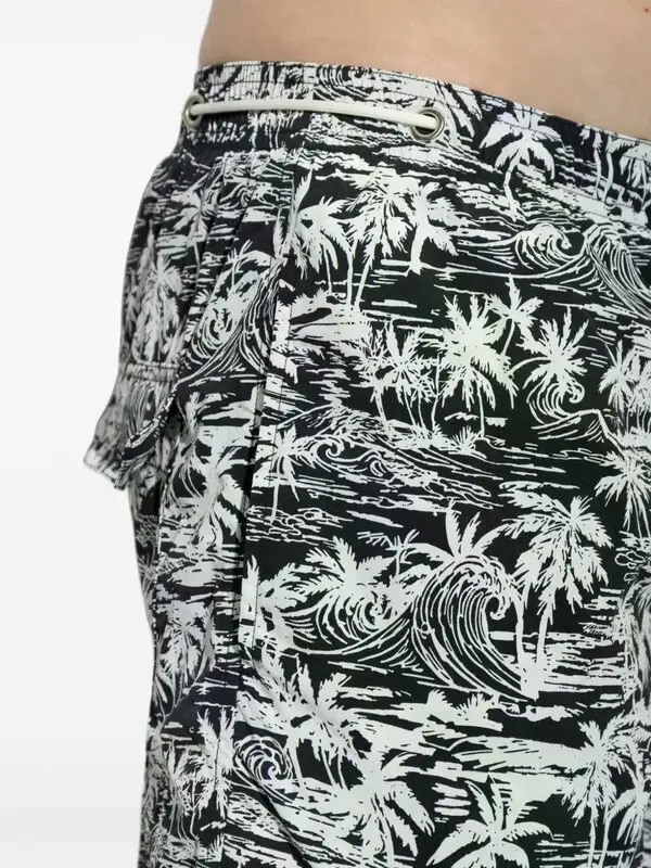 Palm Angels Palm-print Drawstring Swim Shorts