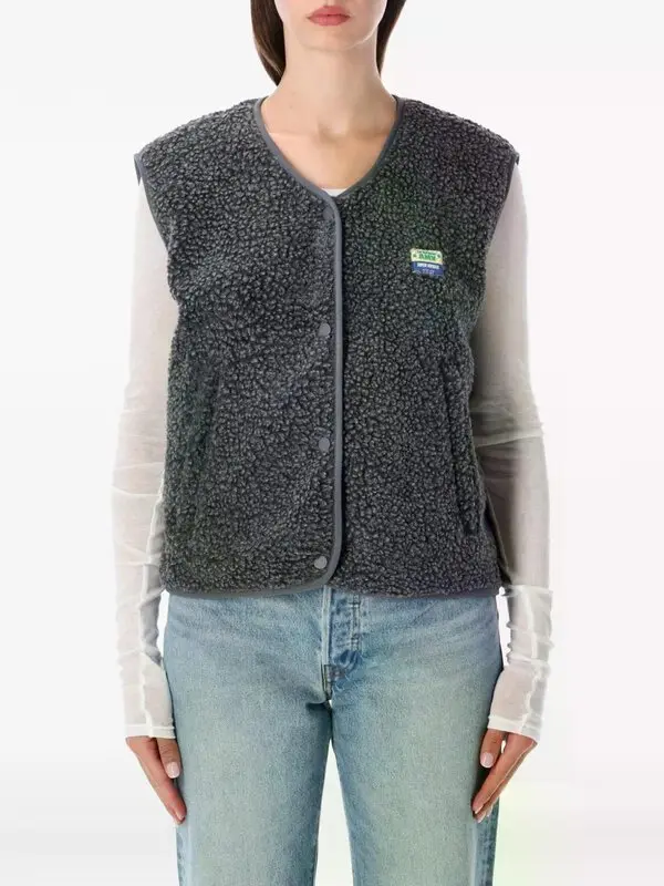 American Vintage Hoktown Fleece Logo-patch Gilet - Grey