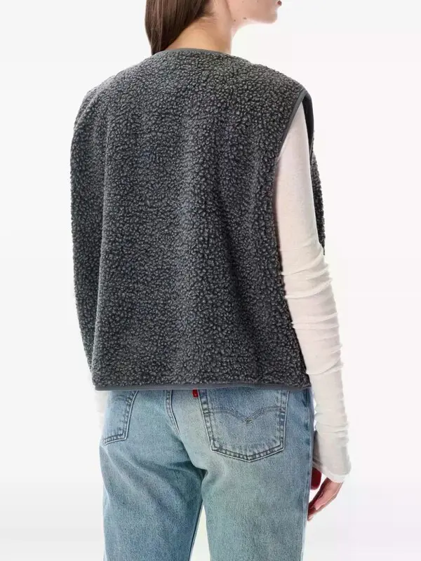 American Vintage Hoktown Fleece Logo-patch Gilet - Grey