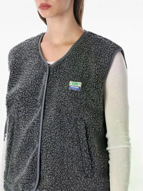 American Vintage Hoktown Fleece Logo-patch Gilet - Grey