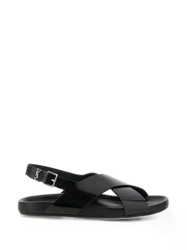 Saint Laurent Helios Sandals In Glazed Leather