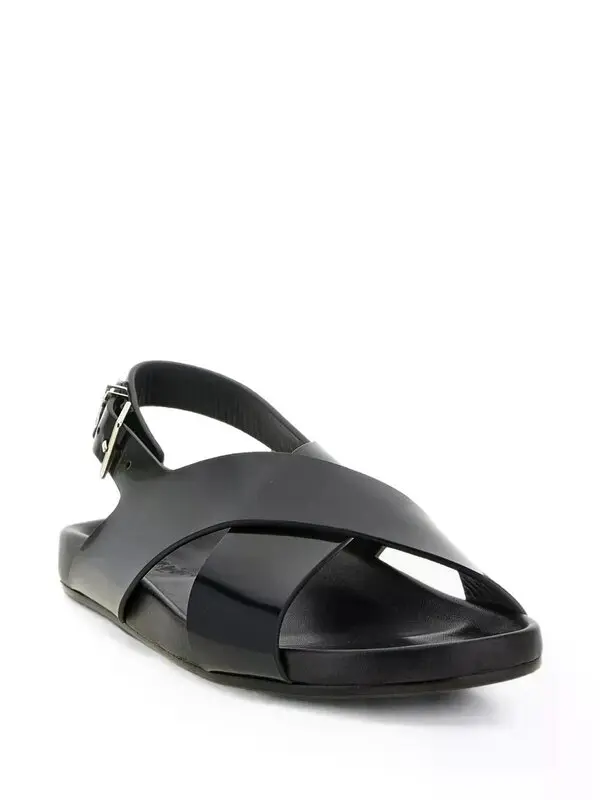Saint Laurent Helios Sandals In Glazed Leather