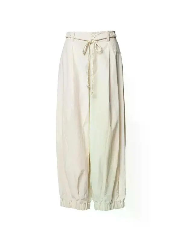 MULLER OF YOSHIOKUBO Belted Pleated Trousers - Neutrals
