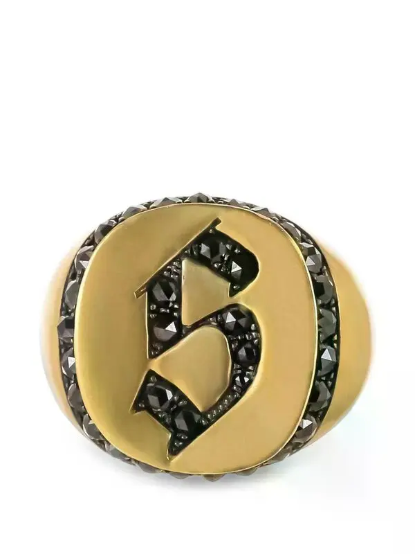 SYLVA & CIE Diamond Letter Signet Ring - Gold
