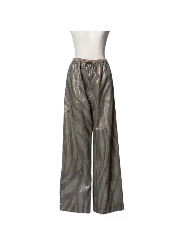 MULLER OF YOSHIOKUBO Dune Metallic-print Wide-leg Trousers - Green