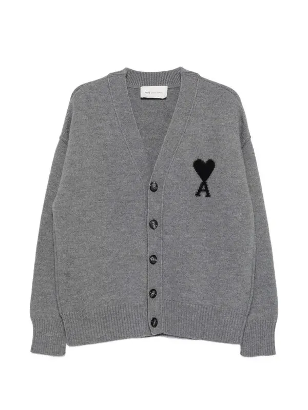 AMI Paris De Coeur Crew-neck Sweater - Grey