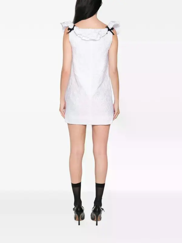 SHUSHU/TONG Ruffled Lace-trim Mini Dress