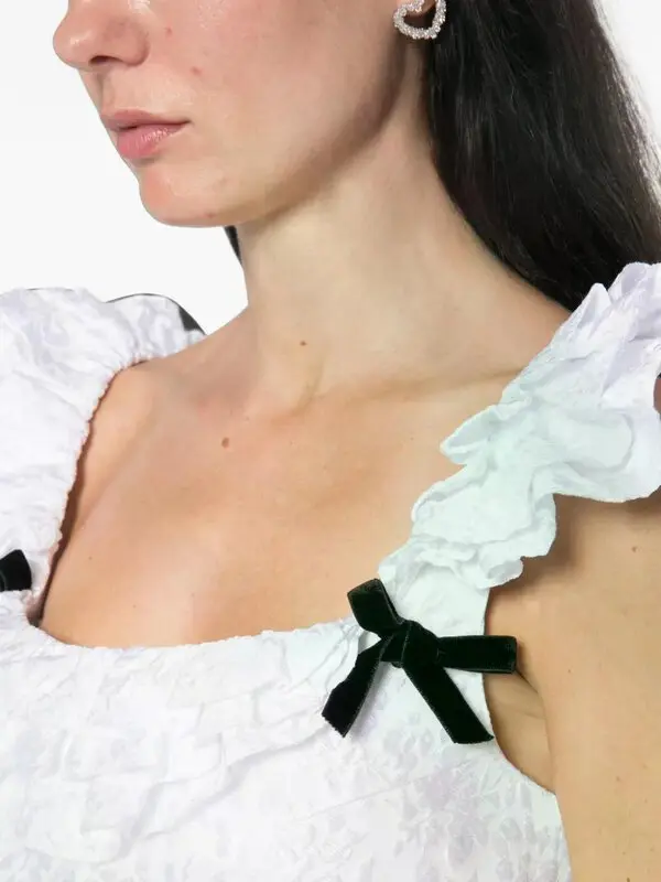SHUSHU/TONG Ruffled Lace-trim Mini Dress