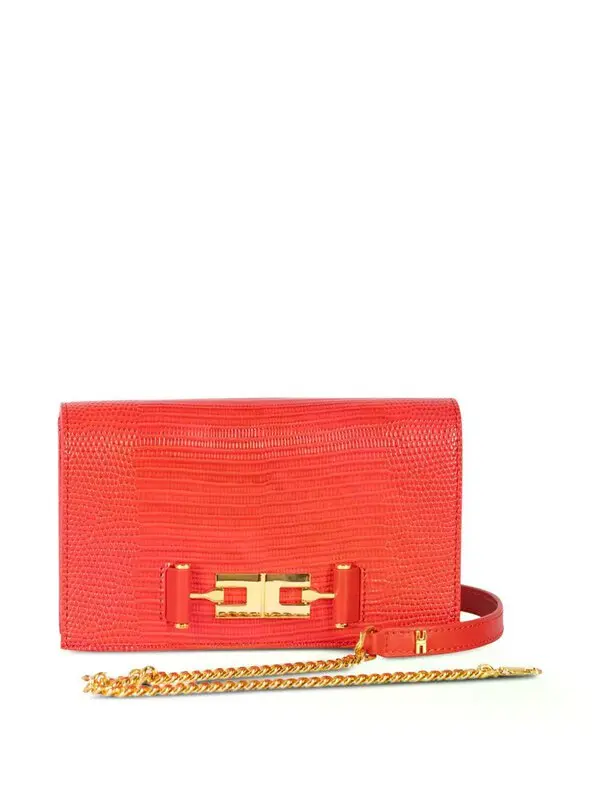 Elisabetta Franchi Lizard-effect Logo-plaque Shoulder Bag