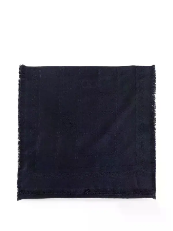 FERRAGAMO Gancini Jacquard Fringed Scarf