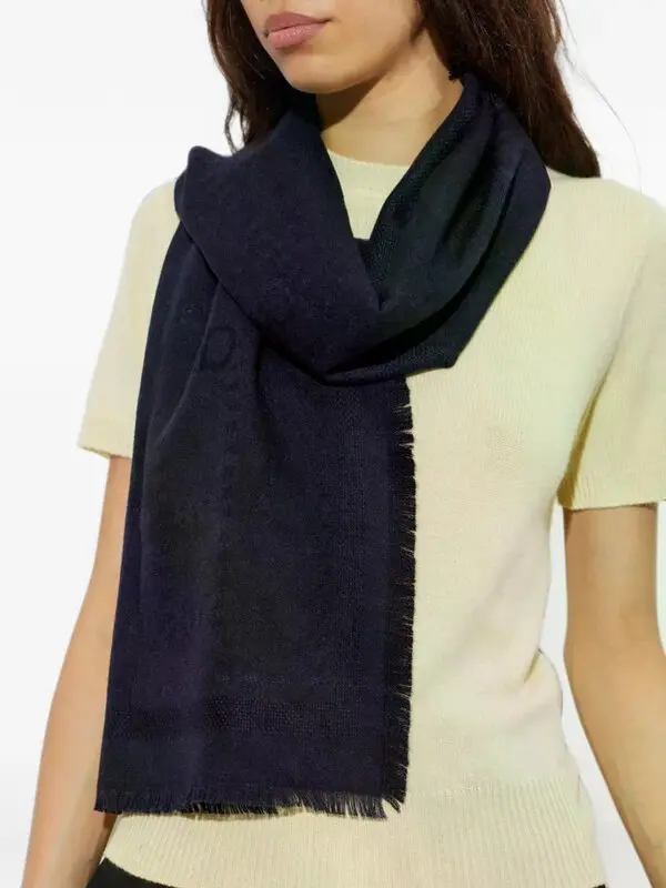 FERRAGAMO Gancini Jacquard Fringed Scarf