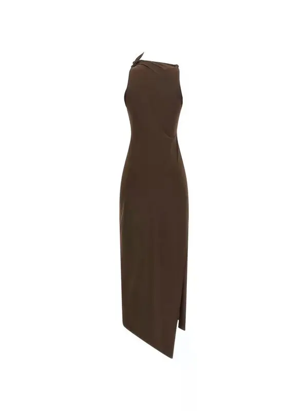 Coperni Asymmetric, Sculptural Gown With Knotted Flower Detailing