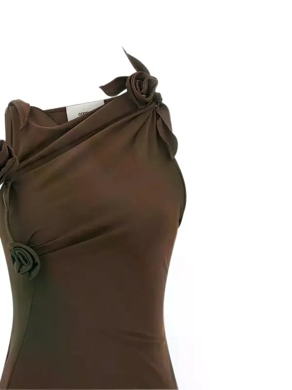 Coperni Asymmetric, Sculptural Gown With Knotted Flower Detailing