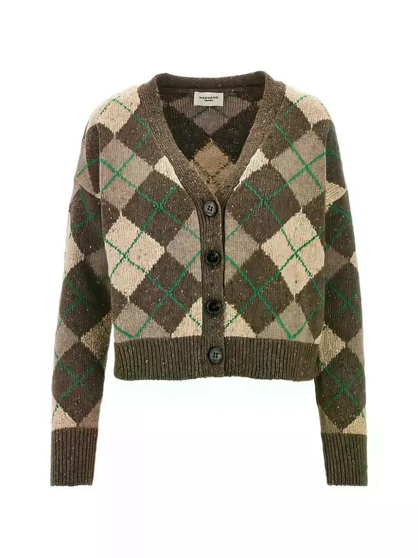 Max Mara Argyle-knit Button-up Cardigan