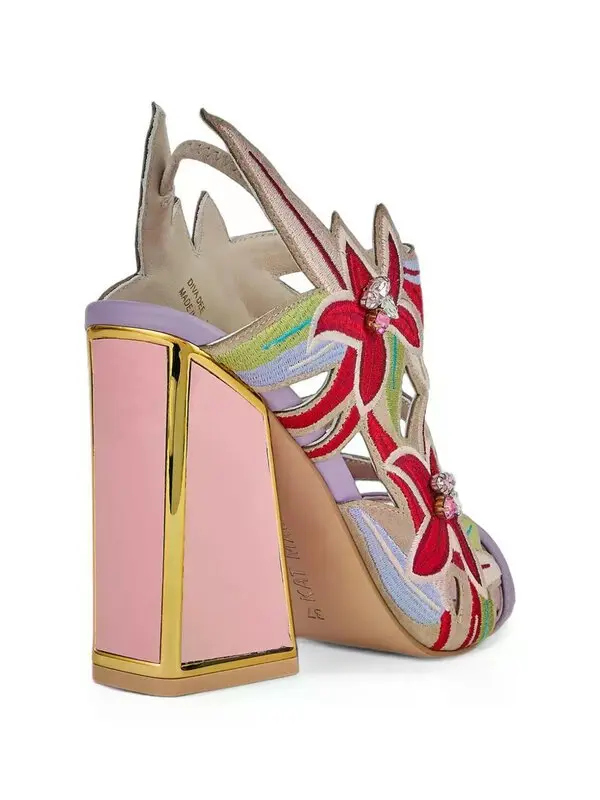 KAT MACONIE Diva Dee Floral-embroidered Sandals
