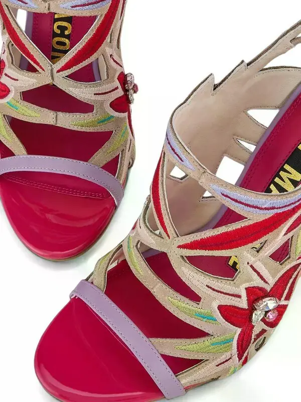 KAT MACONIE Diva Dee Floral-embroidered Sandals
