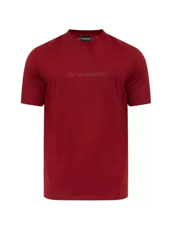 Emporio Armani T-shirt Essential Slim-fit In Pima-cotton Jersey - Red