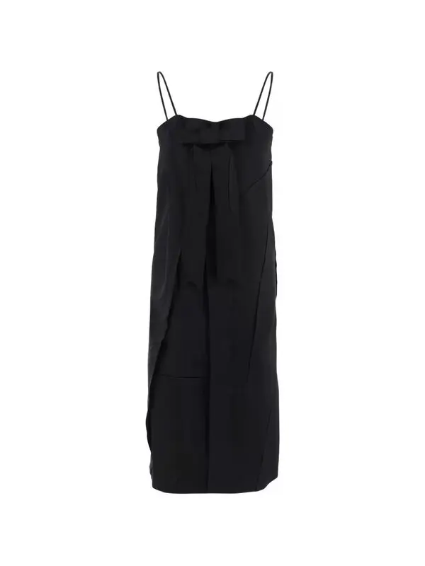 ALAINPAUL Bow-detail Spaghetti-strap Midi Dress