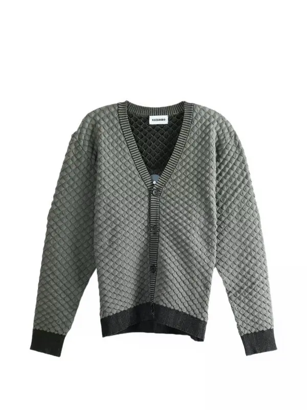 KOZABURO Quilted-effect V-neck Cardigan