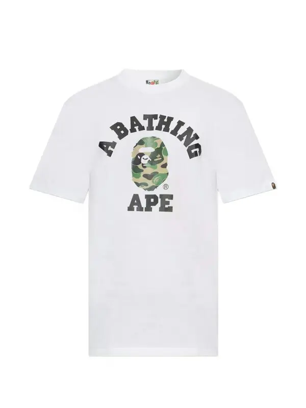 A BATHING APE Abc Camo College T-shirt - White