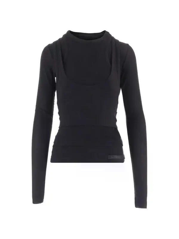 ALAINPAUL Ribbed-knit Layered-effect Top