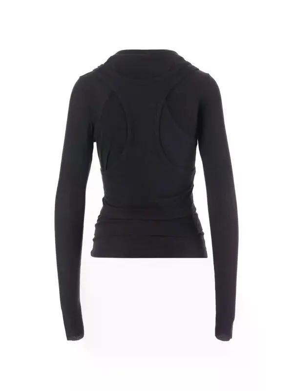 ALAINPAUL Ribbed-knit Layered-effect Top